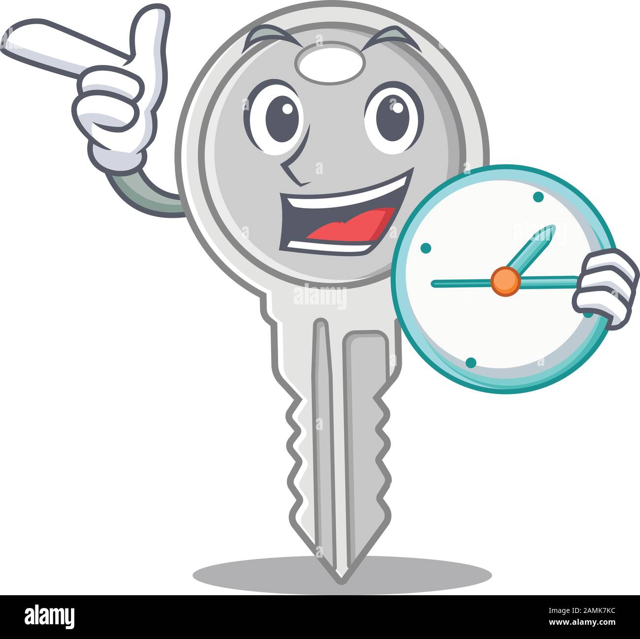 cartoon character style key having in clock Stock Vector Image & Art ...