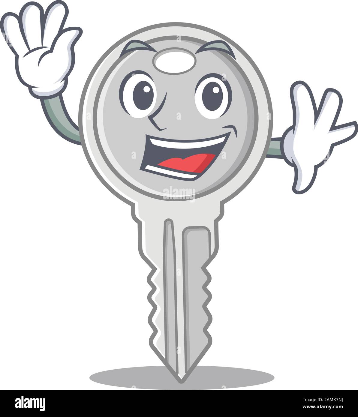 Waving friendly key in cartoon character design Stock Vector Image ...