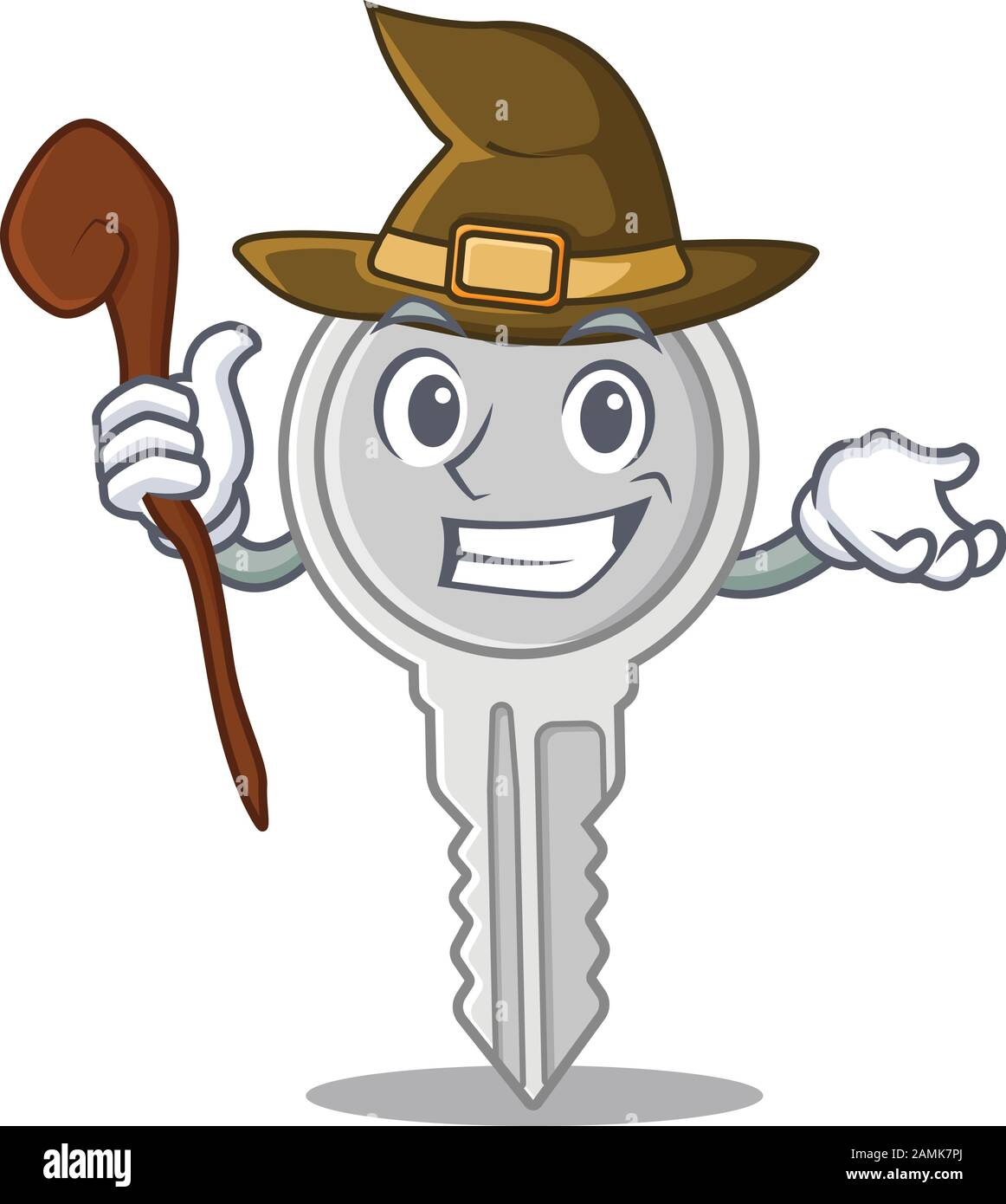 cartoon mascot style of key dressed as a witch Stock Vector Image & Art ...