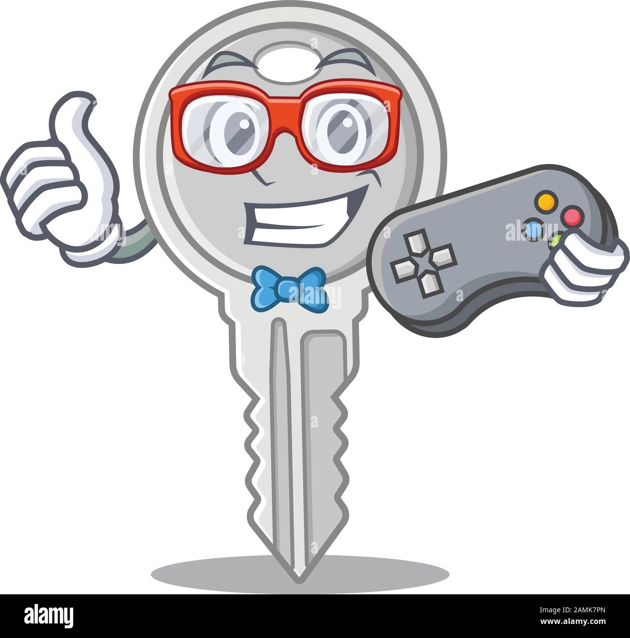 Smiley gamer key cartoon mascot in style Stock Vector Image & Art - Alamy