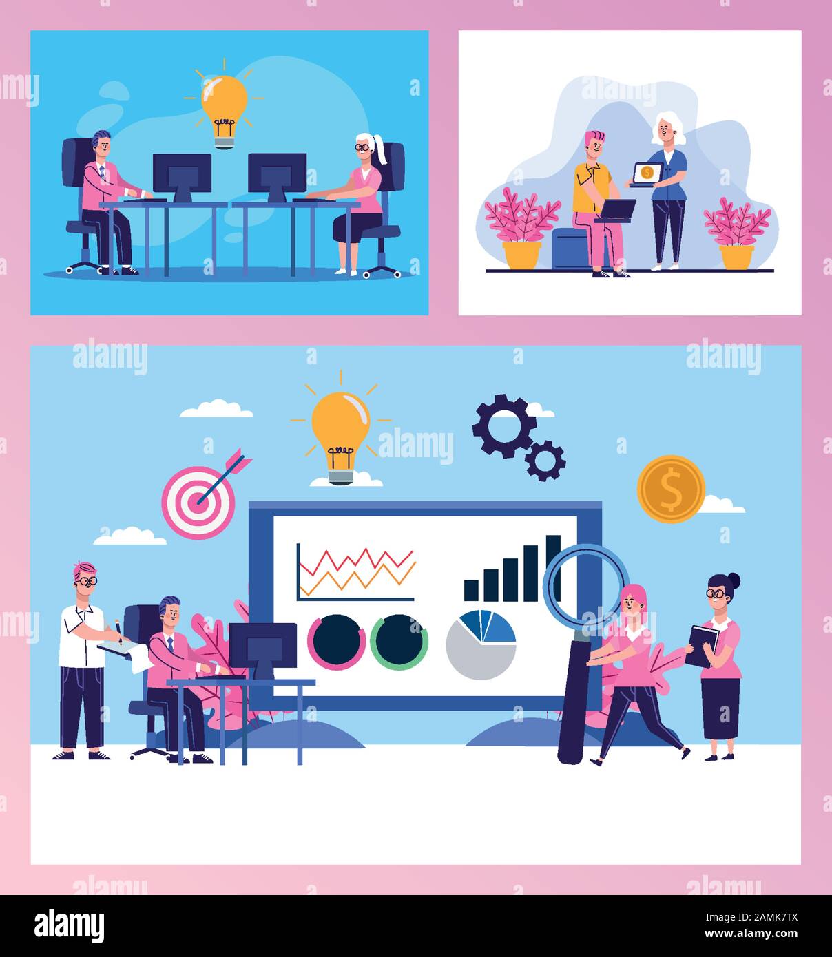 Career scenes vector hi-res stock photography and images - Alamy