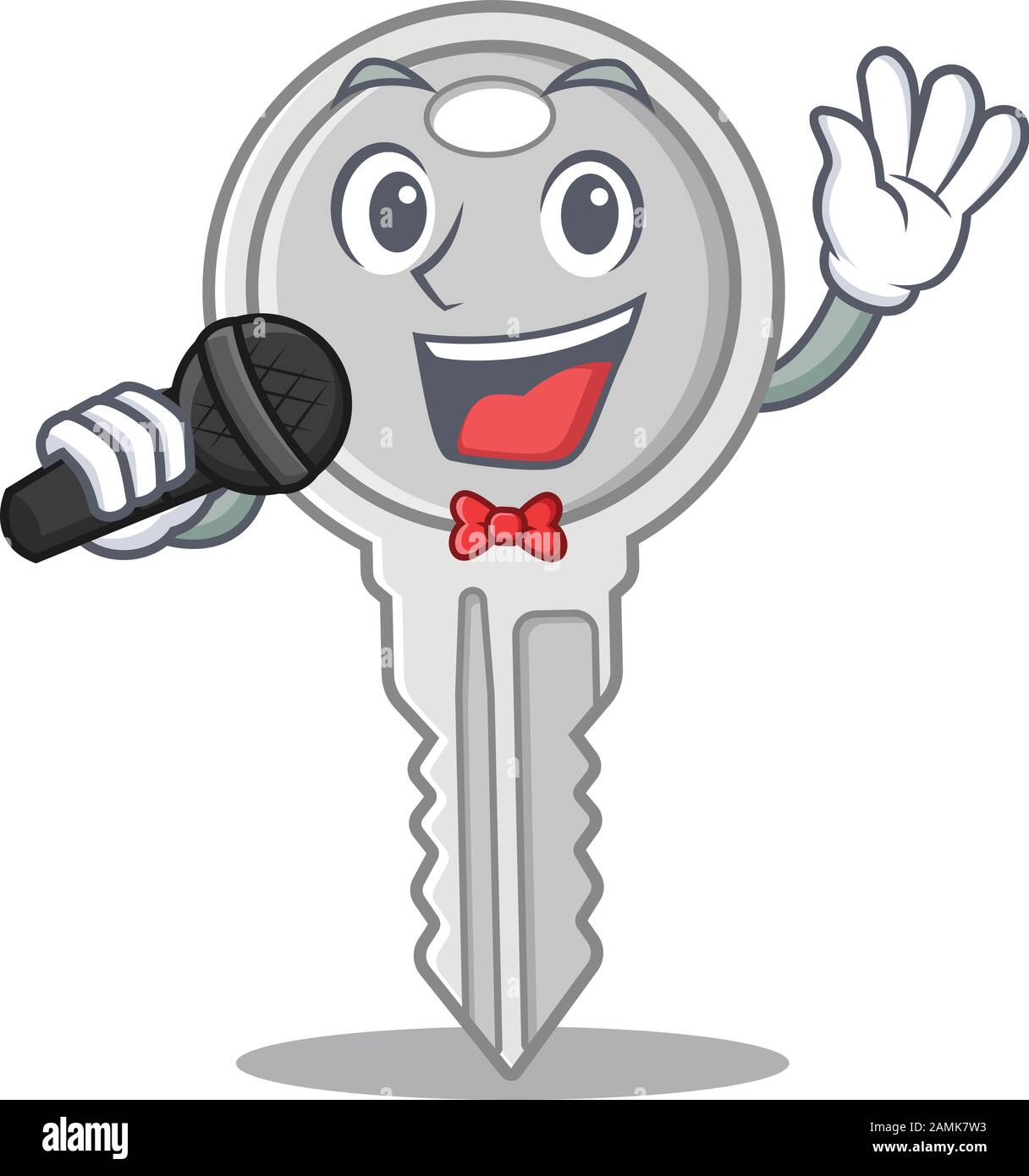 Happy key singing on a with microphone Stock Vector Image & Art - Alamy