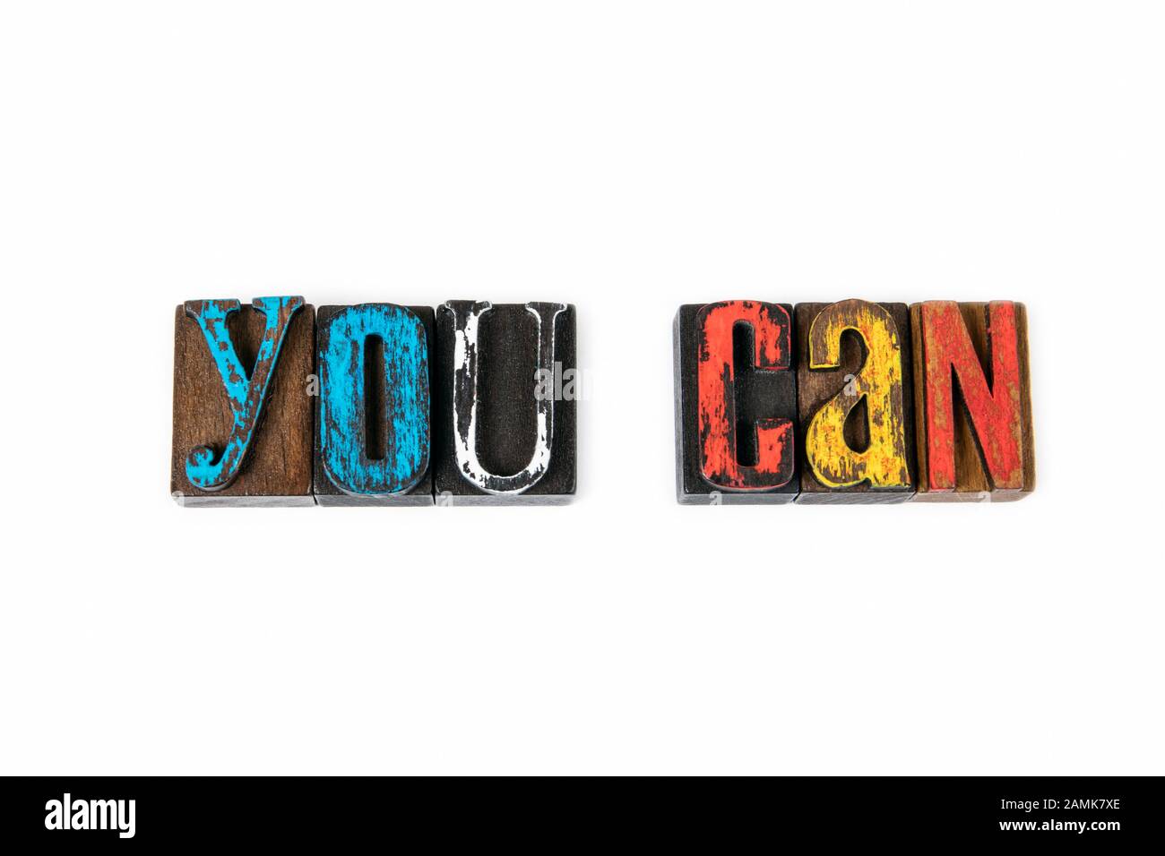 You Can. Motivation, inspiration and support, abstract background ...
