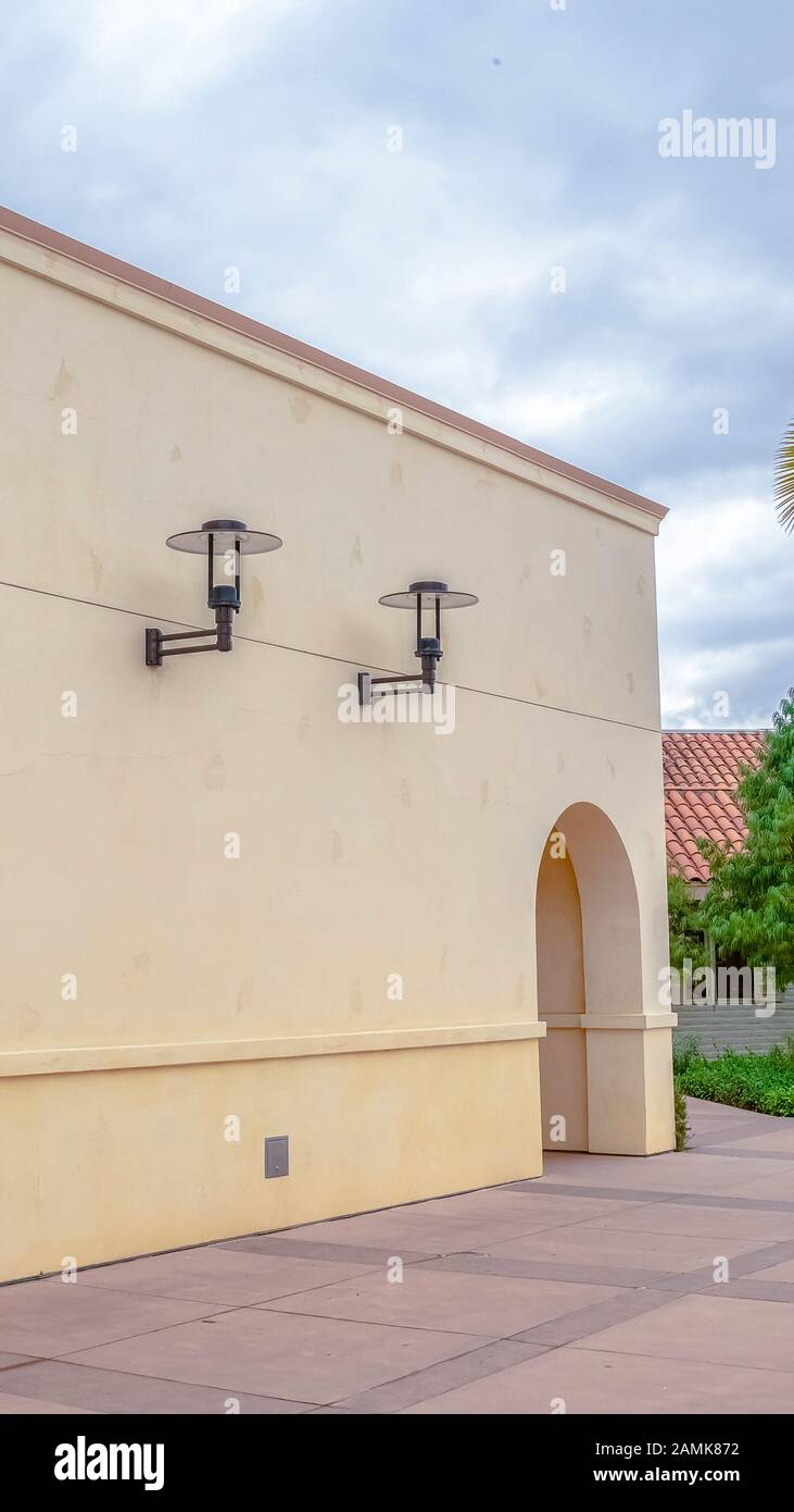Vertical frame Side wall of a modern urban church Stock Photo - Alamy