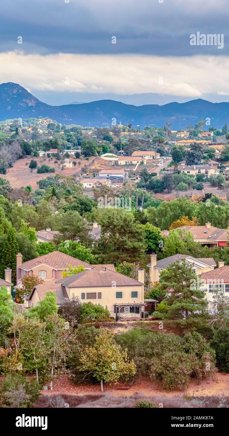 Vertical frame View of a housing estate in Southern California Stock ...