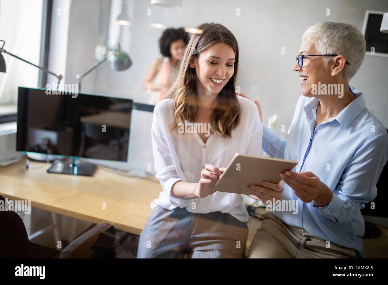 Group of successful business people at work in office Stock Photo - Alamy