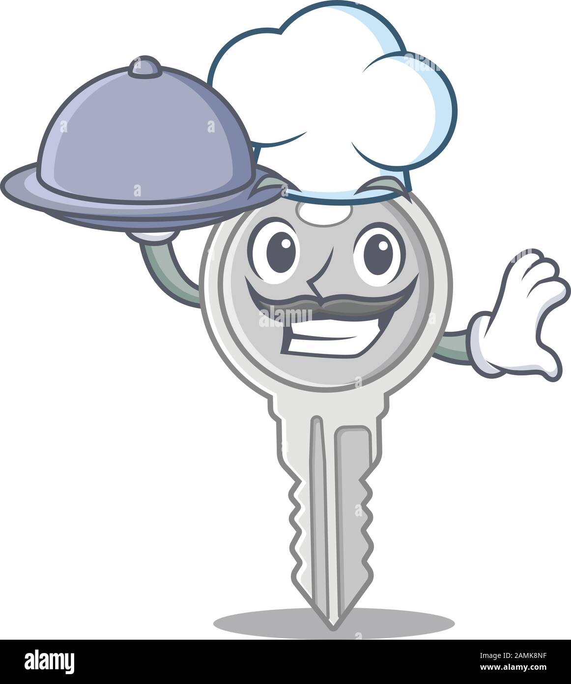 cartoon design of key as a Chef having food on tray Stock Vector Image ...