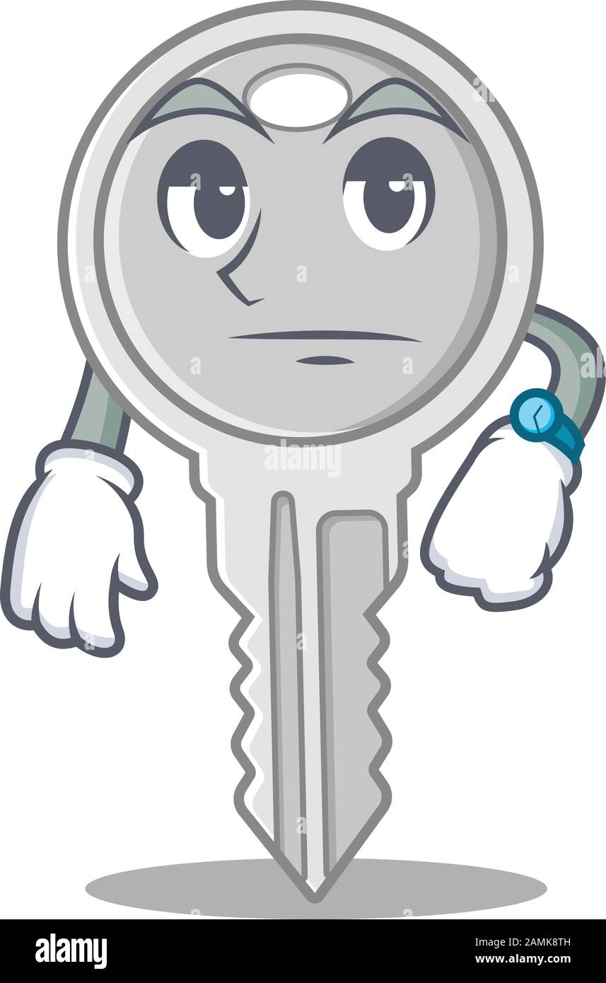 cartoon character design of key on a waiting gesture Stock Vector Image ...