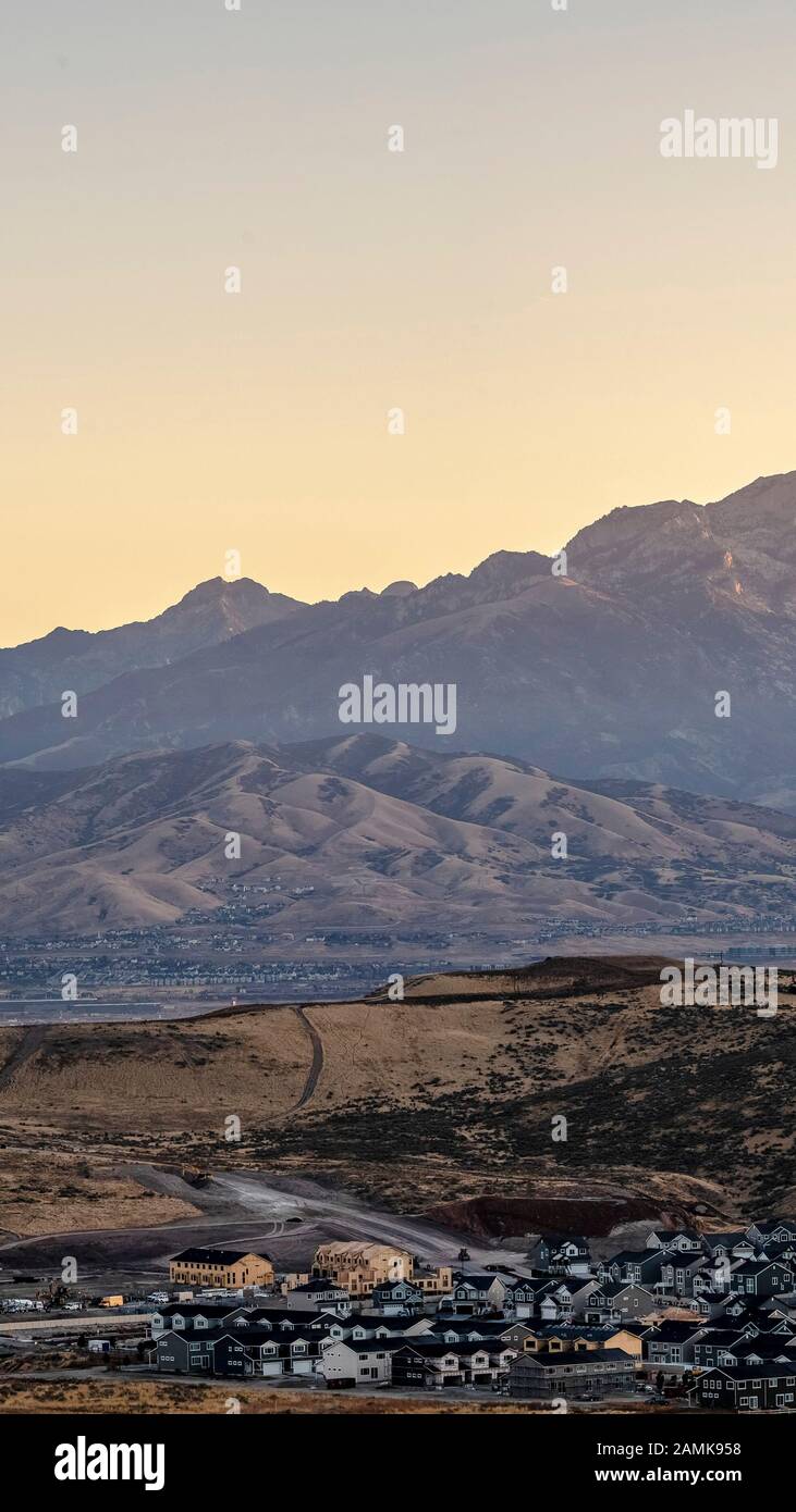 Sunrise over suburban roof hi-res stock photography and images - Alamy