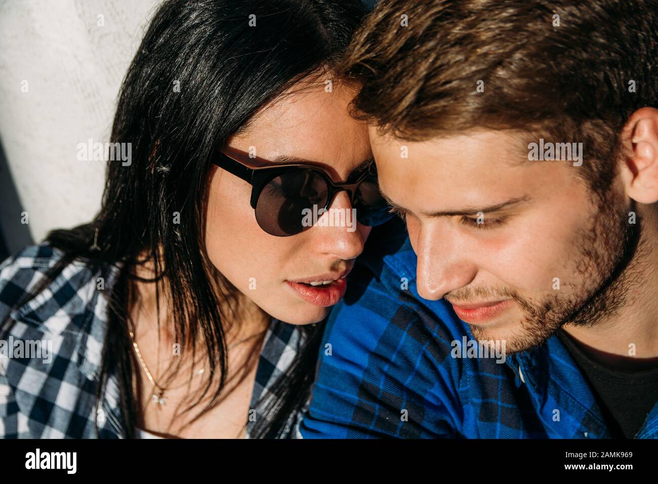 Man and woman are showing feelings for each other Stock Photo - Alamy