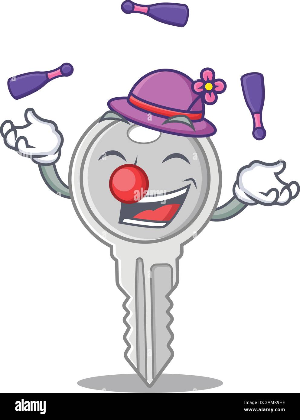 Smart key cartoon character design playing Juggling Stock Vector Image ...