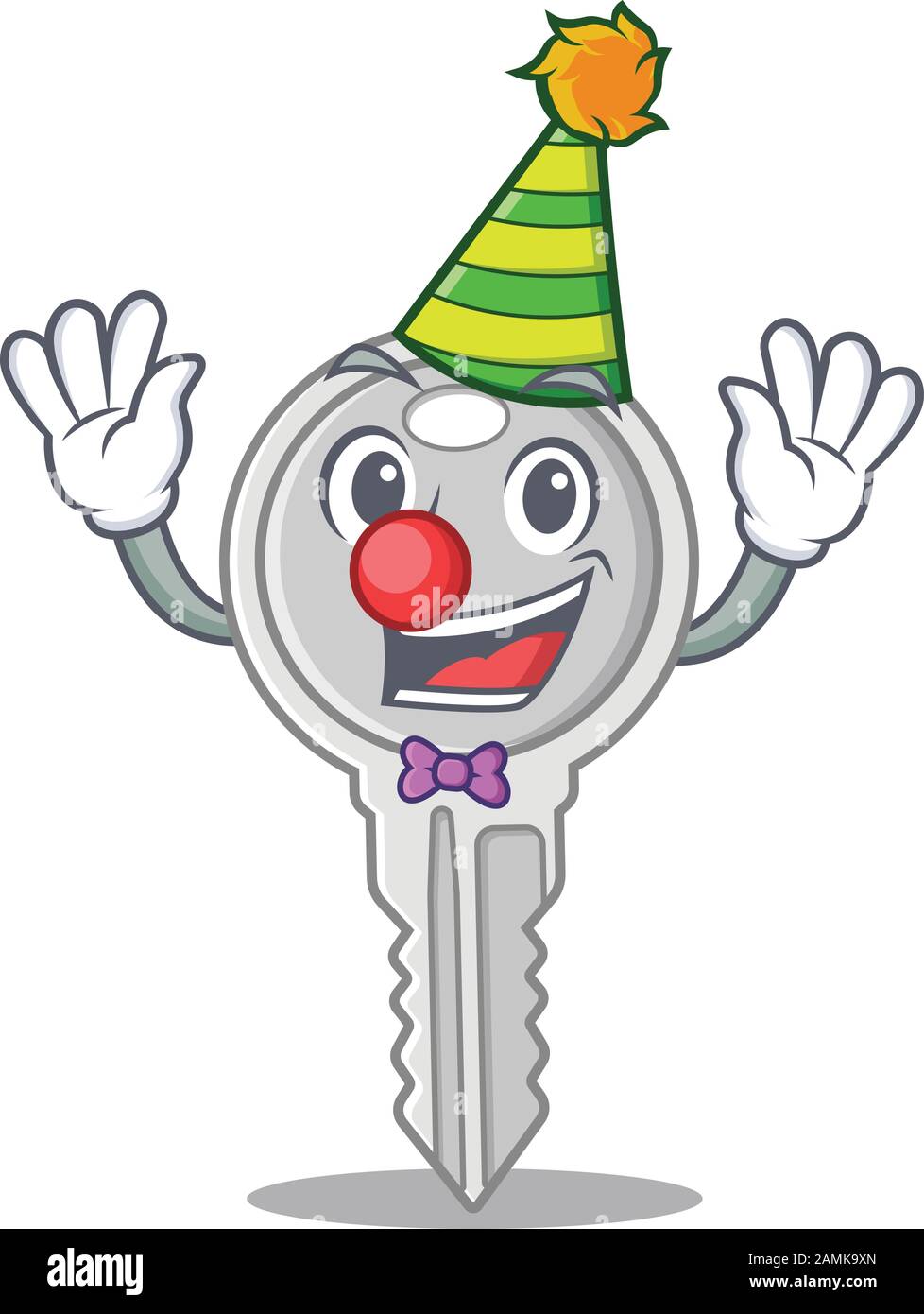 Funny Clown key cartoon character mascot design Stock Vector Image ...