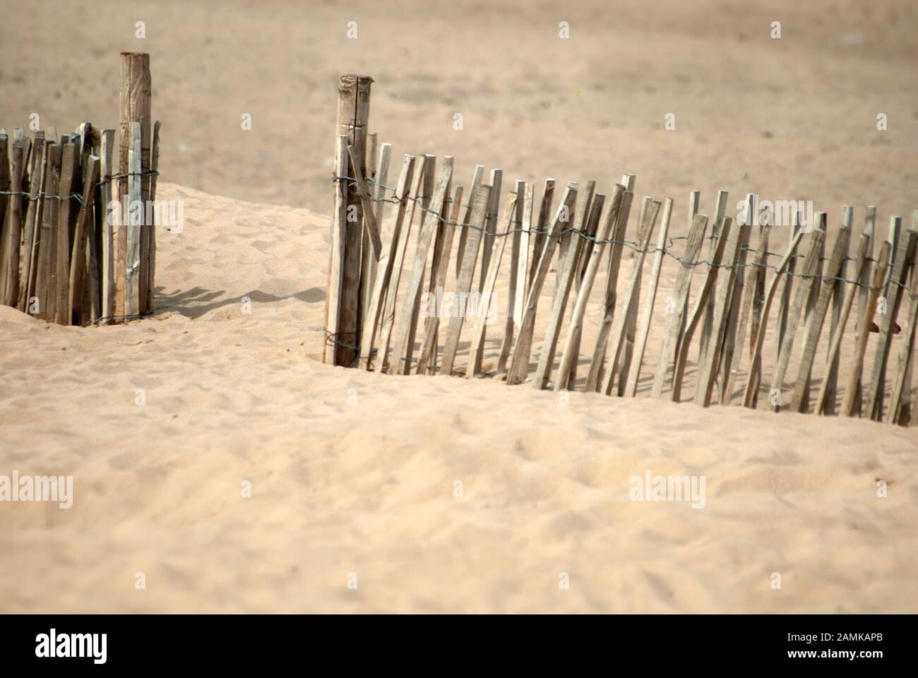 Sand trap fencing,Sandhaven beach, South Shields, South Tyneside Stock ...