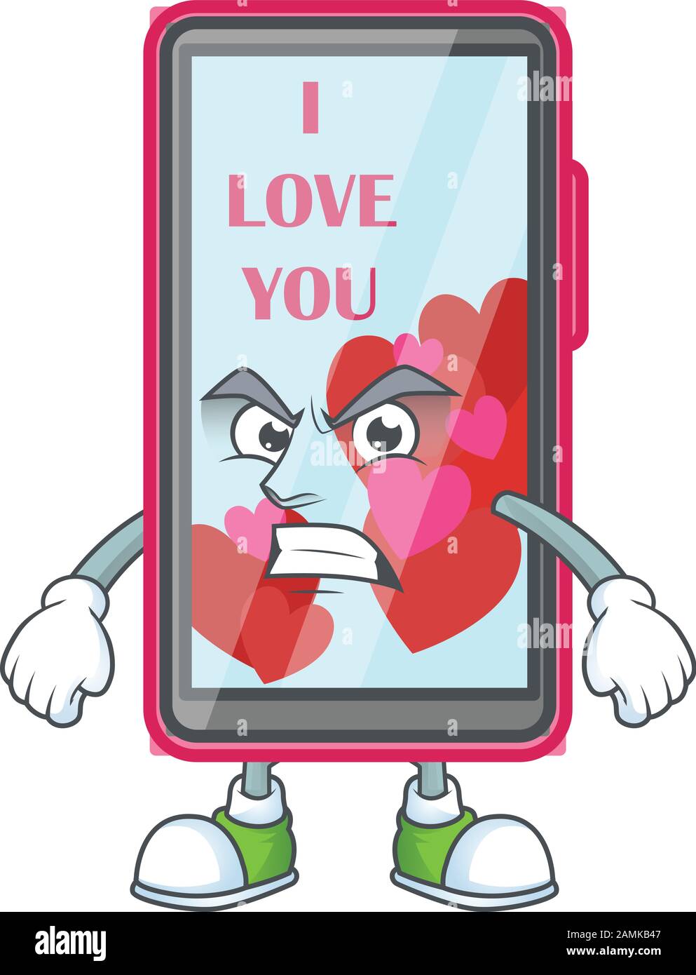 cartoon character of smartphone love with angry face Stock Vector Image ...