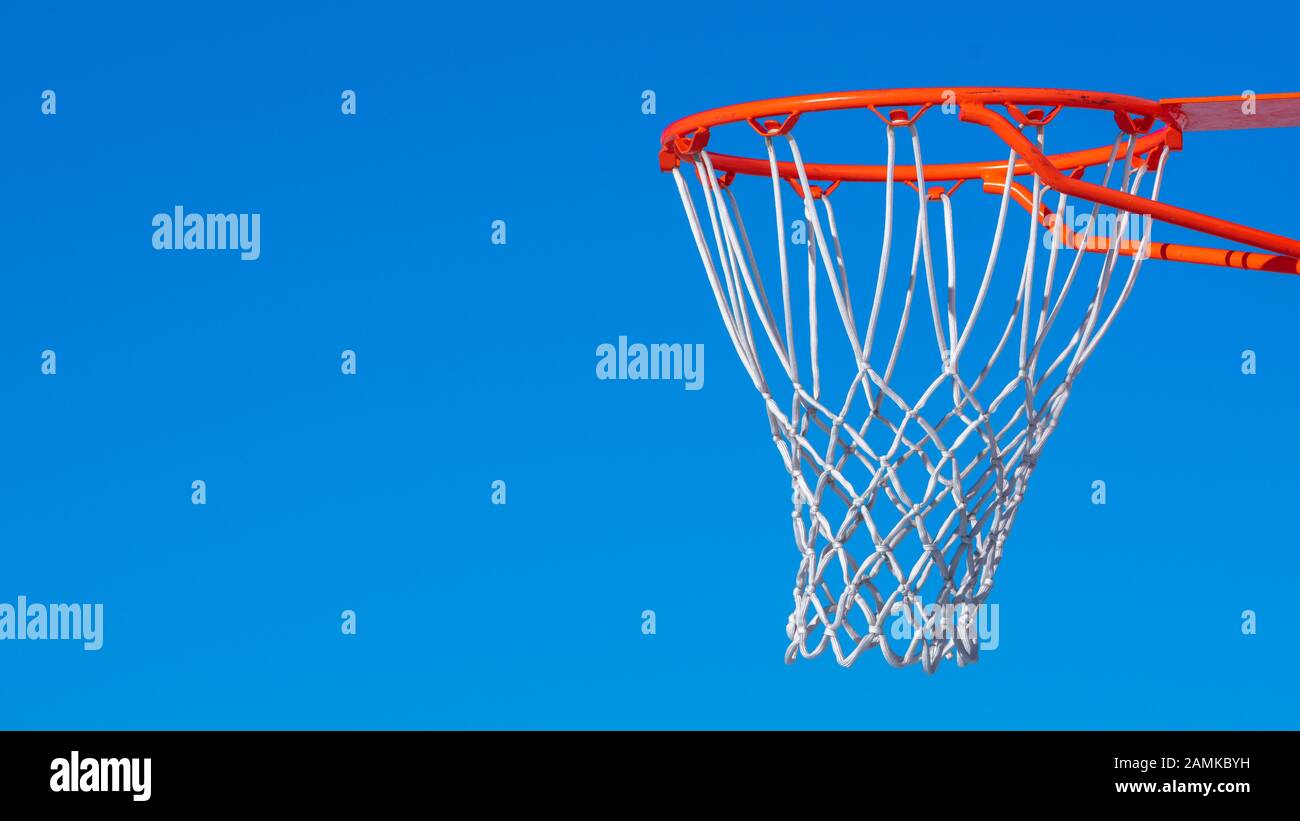 Panorama Colorful red baseball goalpost and net day light Stock Photo ...