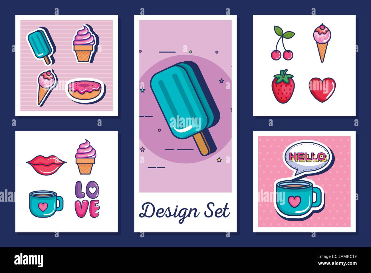 designs set of icons style pop art Stock Vector Image & Art - Alamy