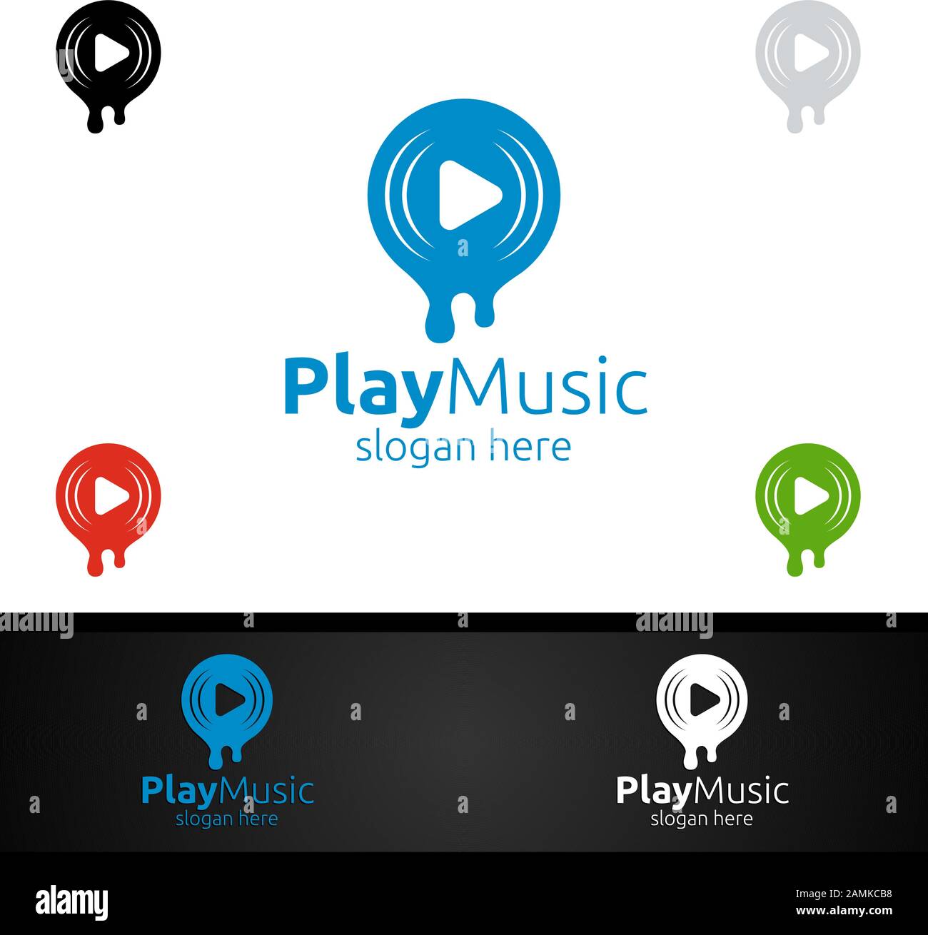 Abstract Music Logo with Note and Play Concept Stock Vector Image & Art ...