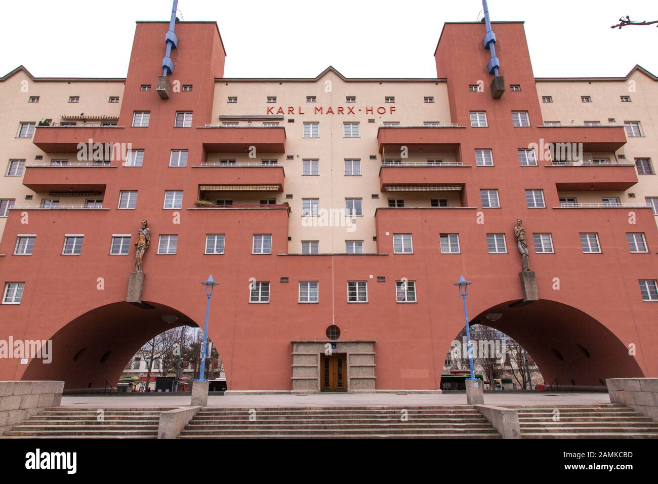 Karl Marx-Hof or Karl Marx Court, Vienna, Austria. The longest single ...