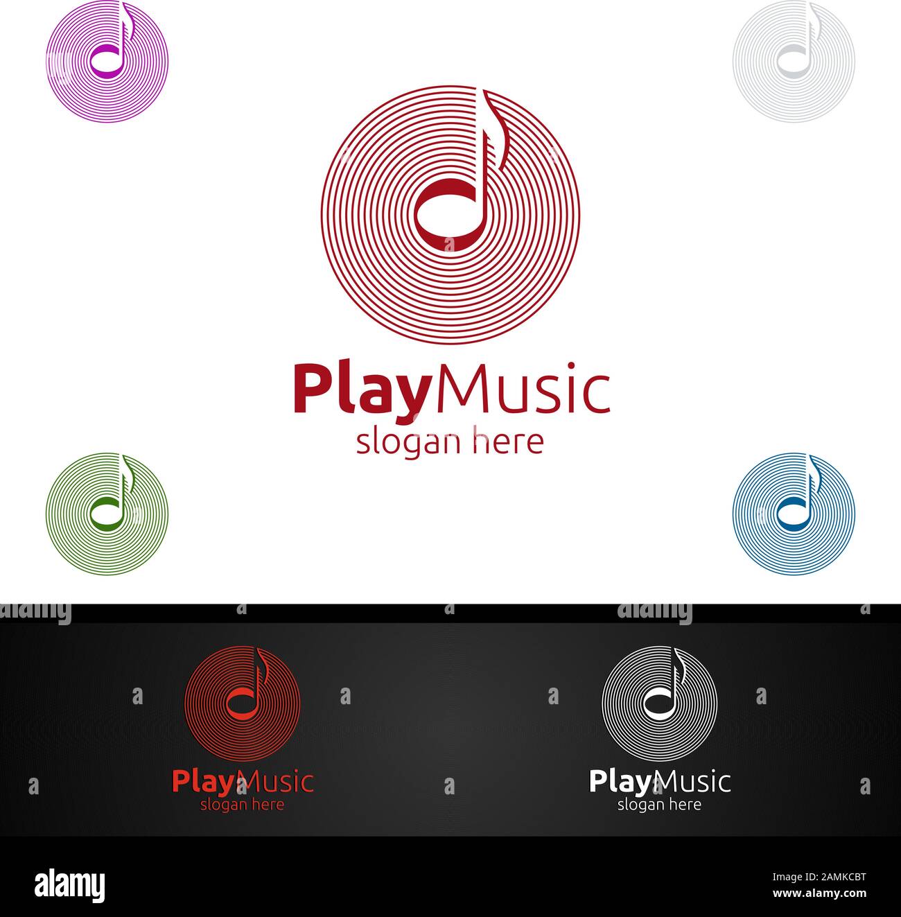 Abstract Music Logo with Note and Play Concept Stock Vector Image & Art ...