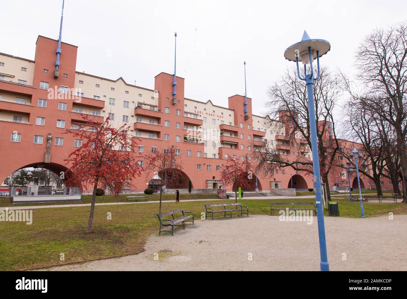 Karl Marx-Hof or Karl Marx Court, Vienna, Austria. The longest single ...