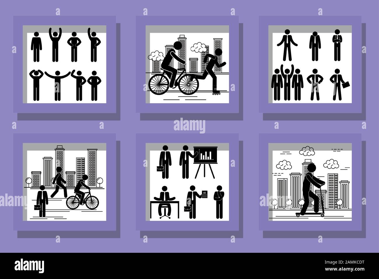 bundle of silhouettes of men doing activities Stock Vector Image & Art ...