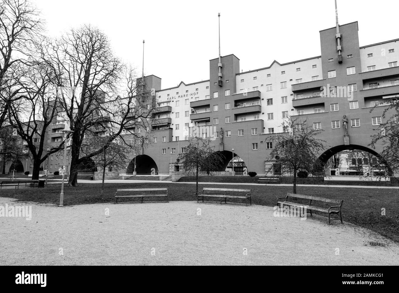 Karl Marx-Hof or Karl Marx Court, Vienna, Austria. The longest single ...