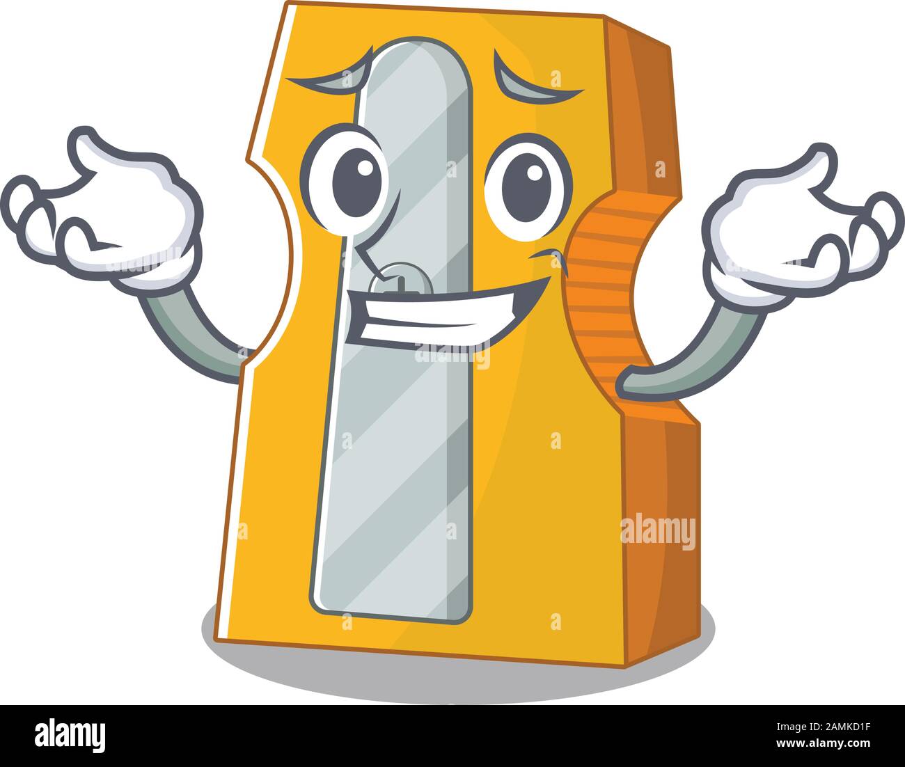 Super Funny Grinning pencil sharpener mascot cartoon style Stock Vector ...