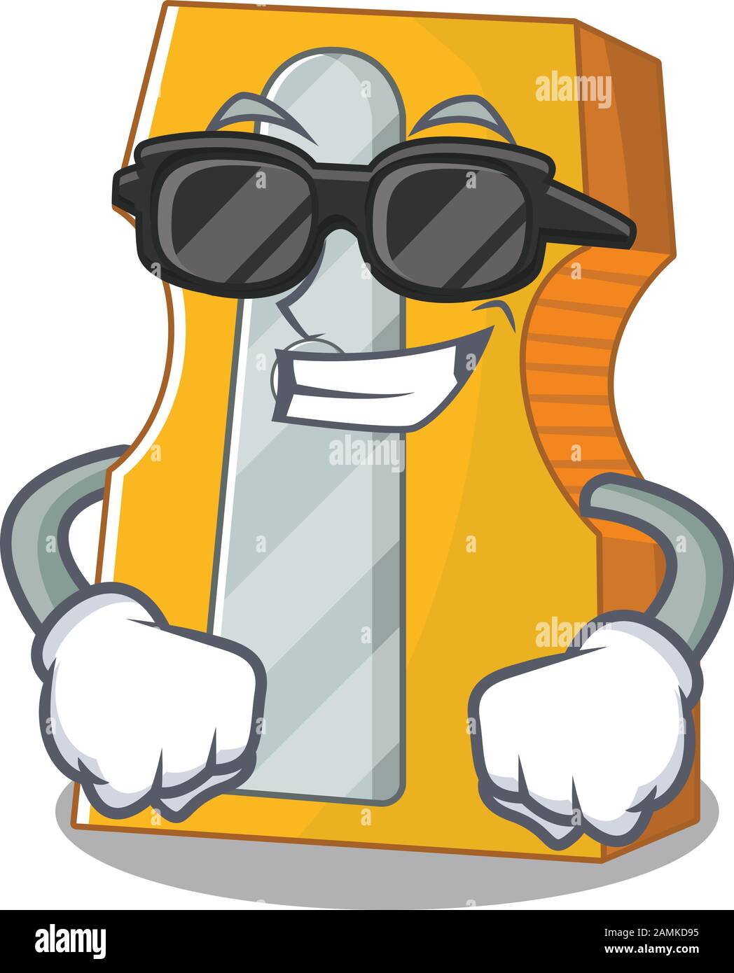 Super cool pencil sharpener character wearing black glasses Stock ...