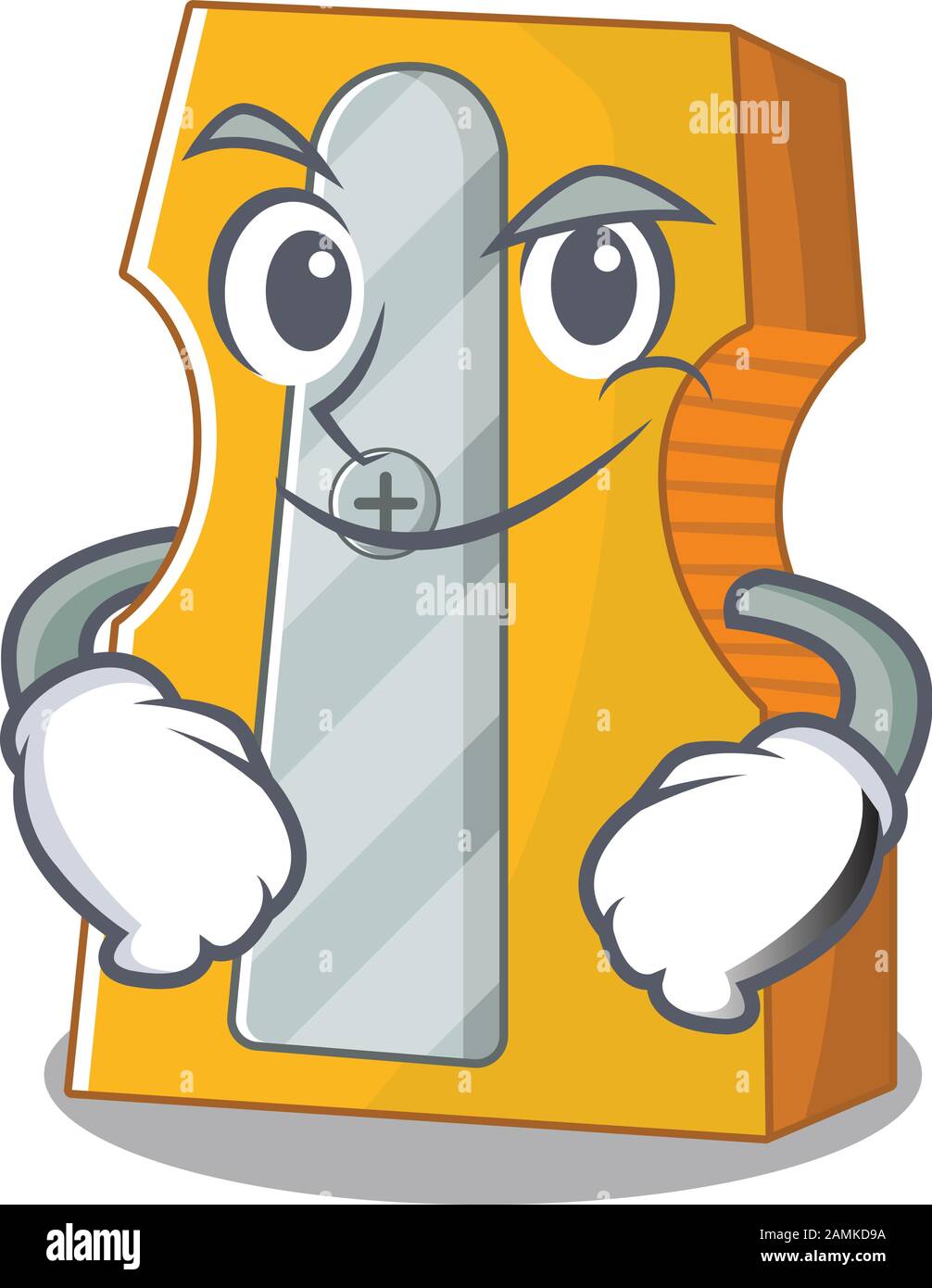 Cool pencil sharpener mascot character with Smirking face Stock Vector ...