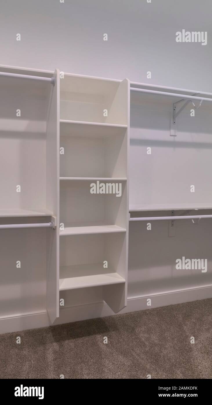 Vertical frame Large walk-in dressing room or closet interior Stock ...