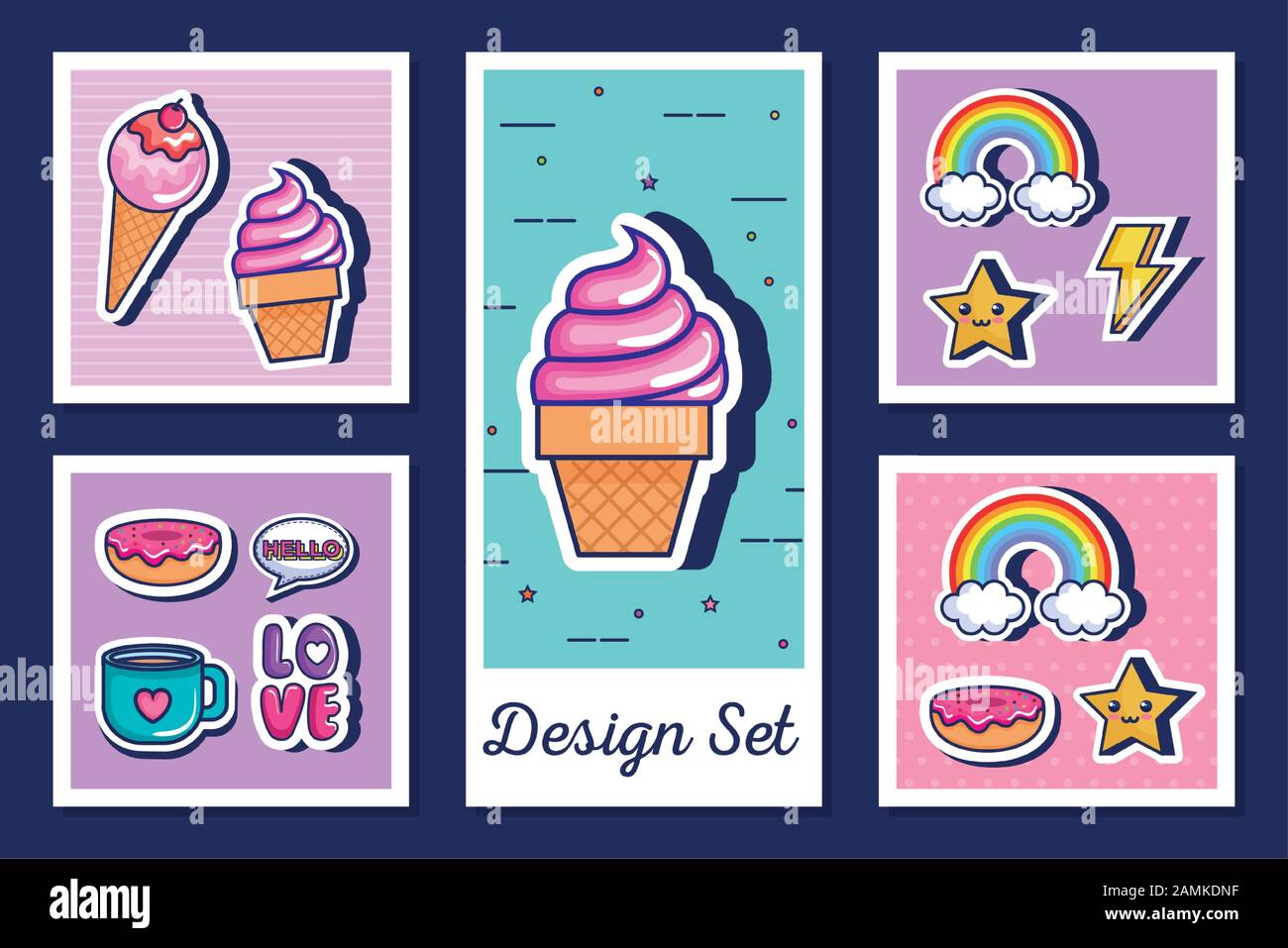 designs set of icons style pop art Stock Vector Image & Art - Alamy