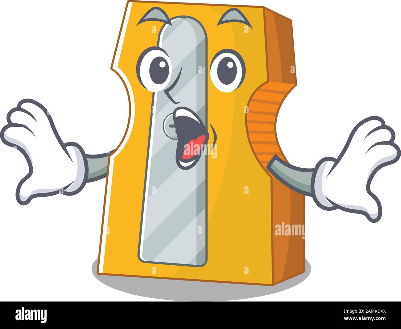 Pencil sharpener cartoon character design on a surprised gesture Stock ...