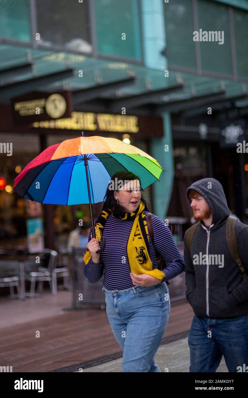 Rainy Weather in the Welsh Capital of Cardiff, UK Stock Photo - Alamy
