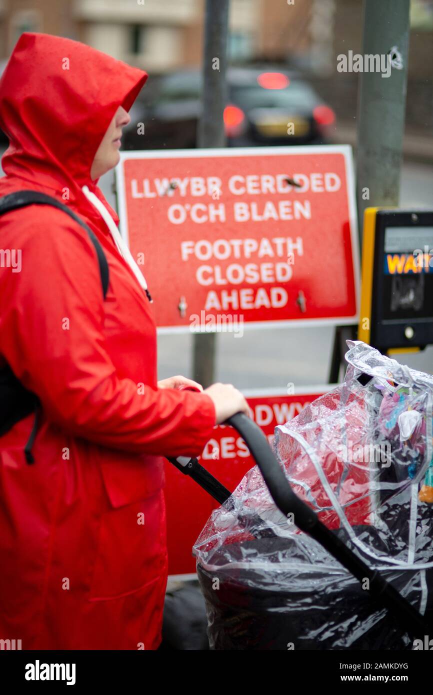 Rainy Weather in the Welsh Capital of Cardiff, UK Stock Photo - Alamy