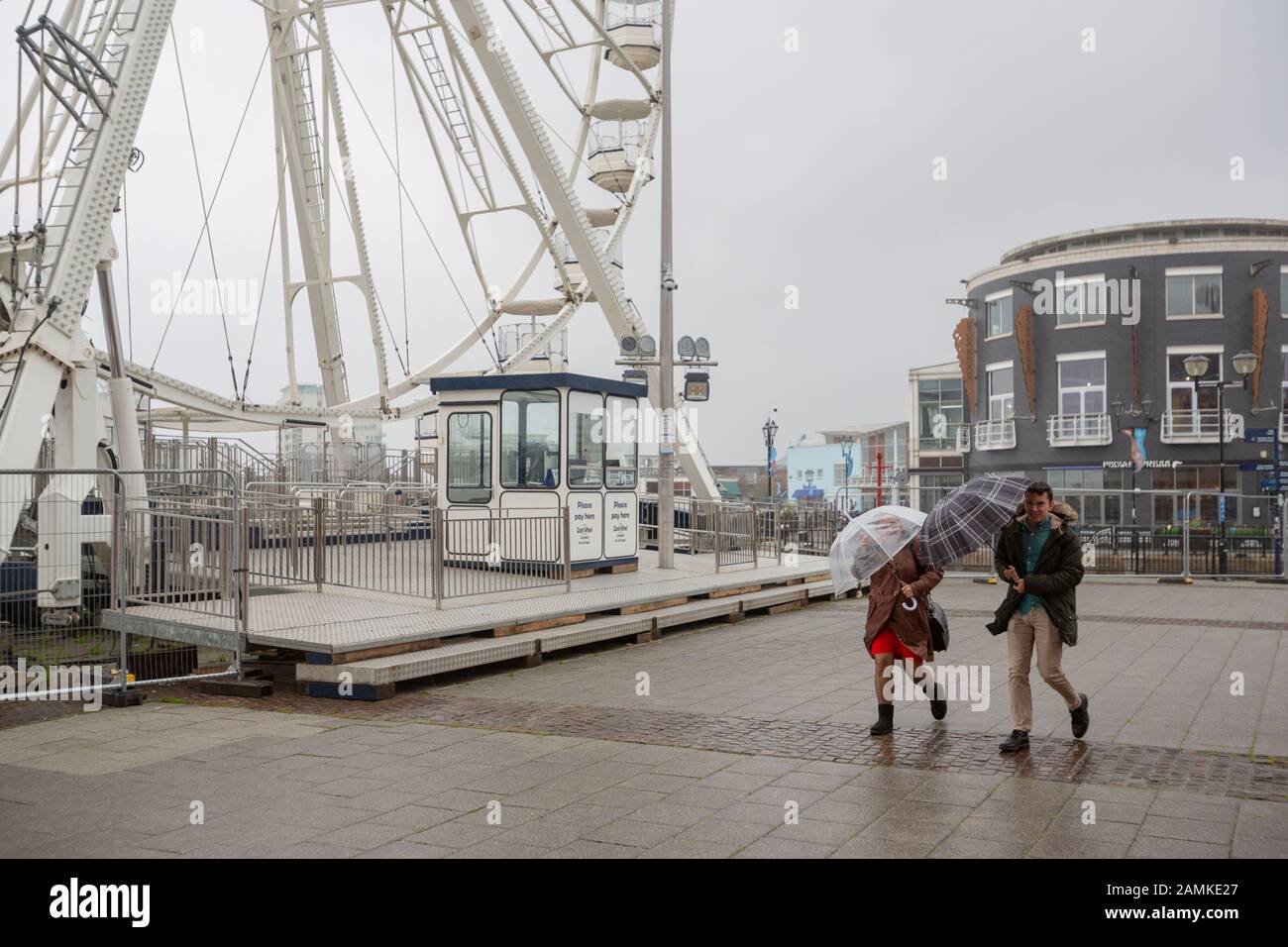 Rainy Weather in the Welsh Capital of Cardiff, UK Stock Photo - Alamy