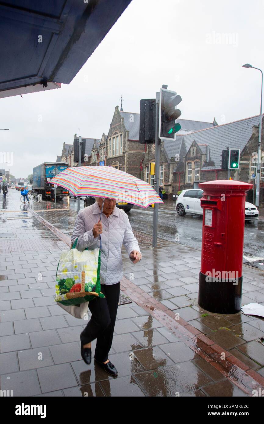 Rainy Weather in the Welsh Capital of Cardiff, UK Stock Photo - Alamy