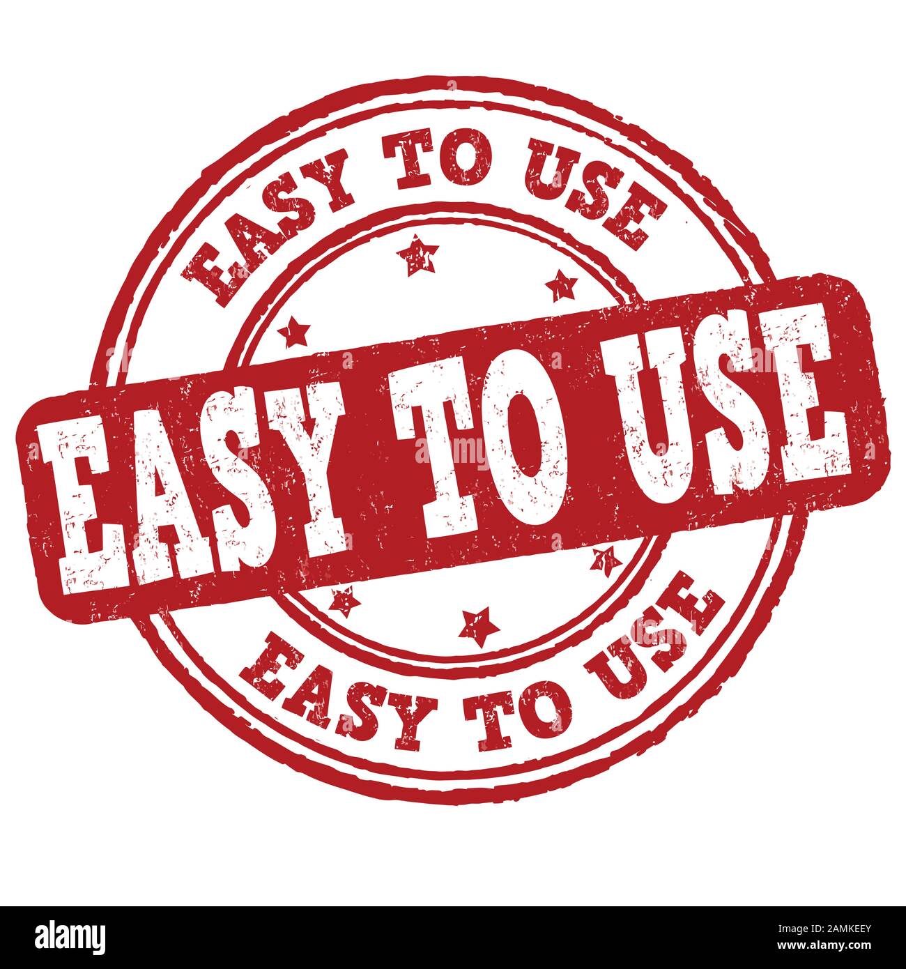 Easy to use sign or stamp on white background, vector illustration ...