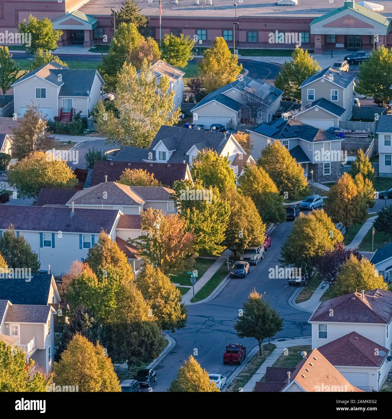Square Rooftop view of houses in an urban development Stock Photo - Alamy