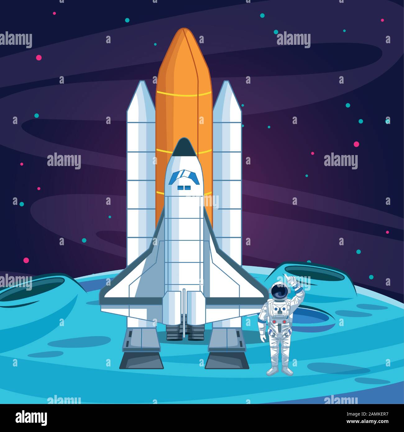 Lunar module on moon Stock Vector Images - Alamy
