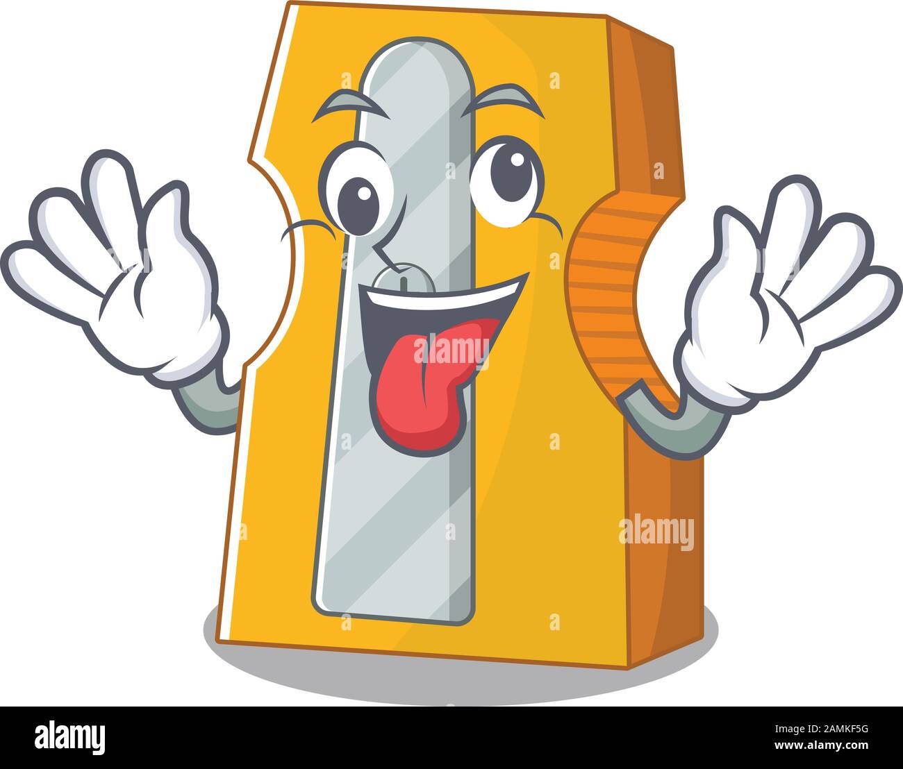 Pencil sharpener Cartoon character style with a crazy face Stock Vector ...