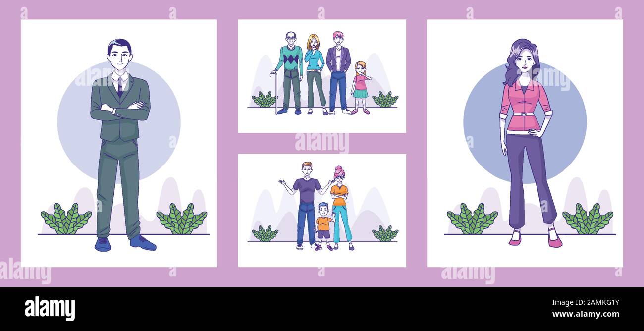 bundle of family members characters Stock Vector Image & Art - Alamy