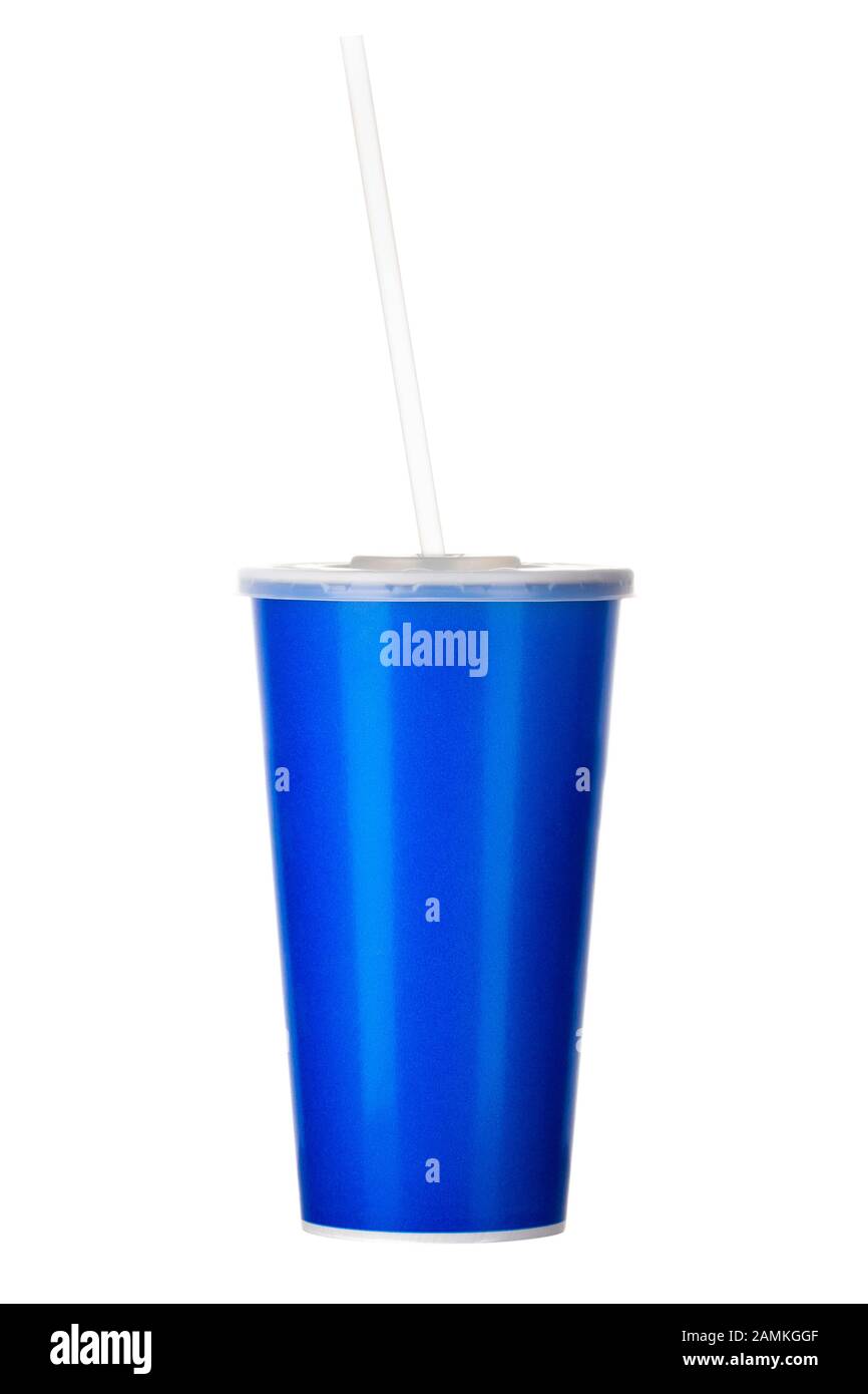 Blue cup with cap and tube isolated on white background Stock Photo - Alamy