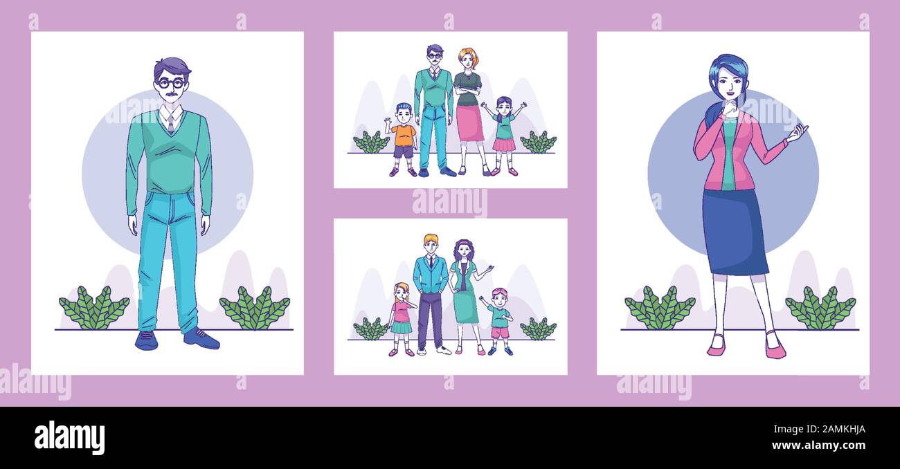 bundle of family members characters Stock Vector Image & Art - Alamy