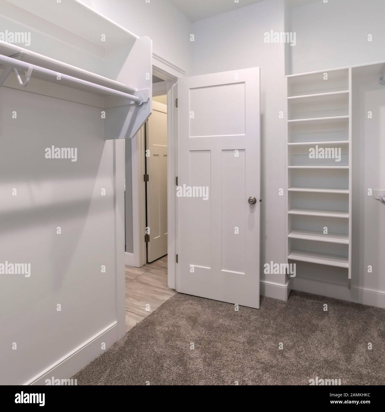Square Interior of an empty walk-in closet or wardrobe Stock Photo - Alamy