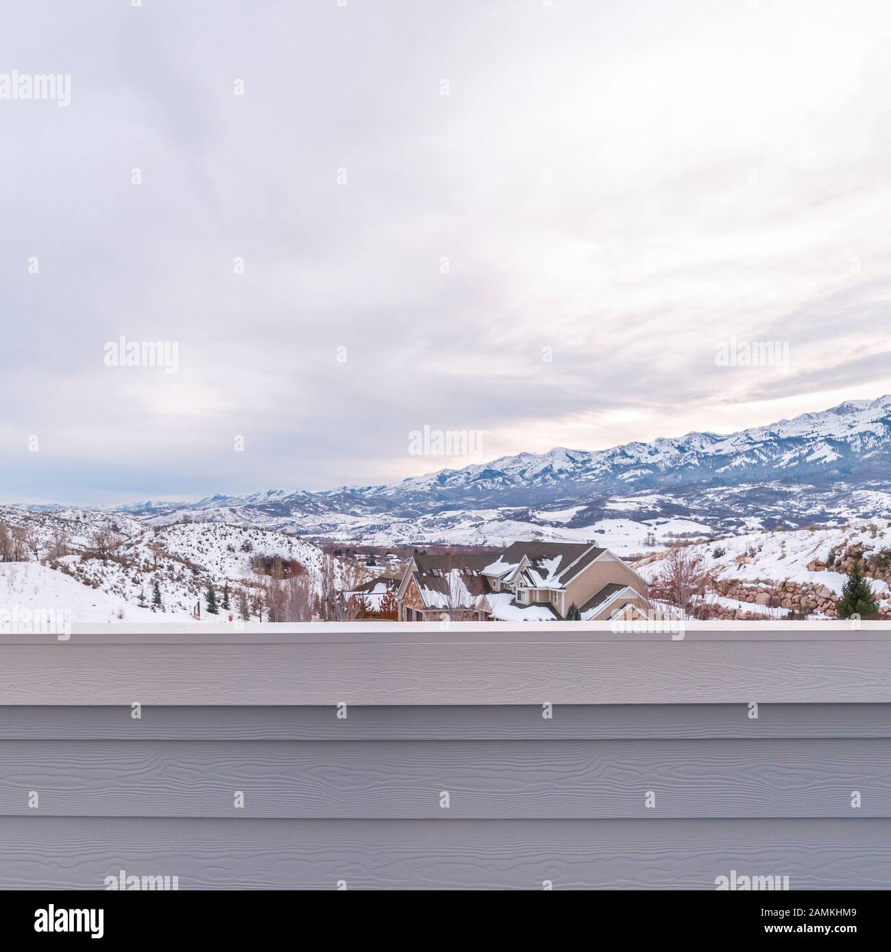 Square View from a small upper floor balcony Stock Photo - Alamy