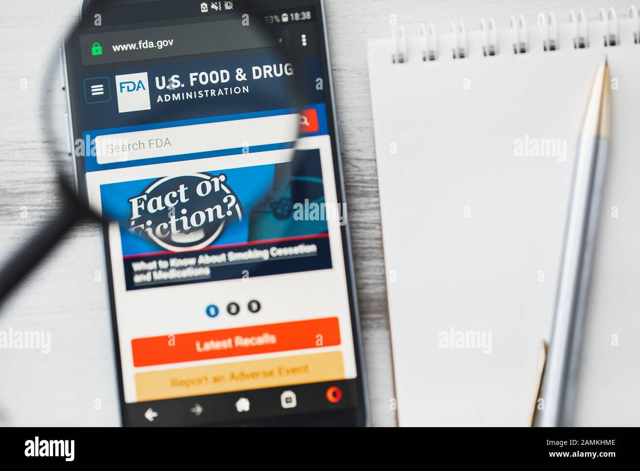 Maryland, USA - 15 January 2020: Food and Drug Administration official ...