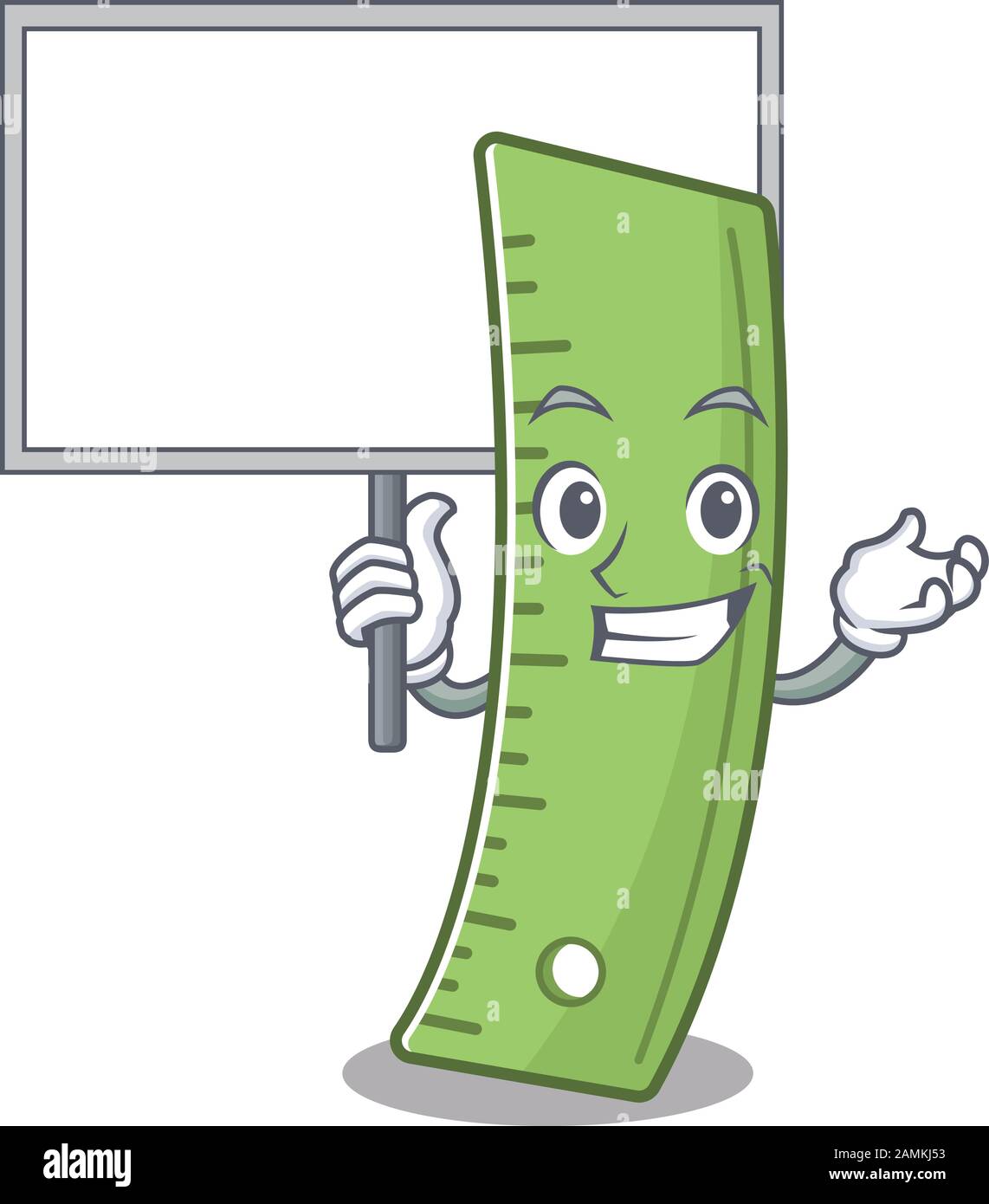 A cute picture of ruler cute cartoon character bring a board Stock ...