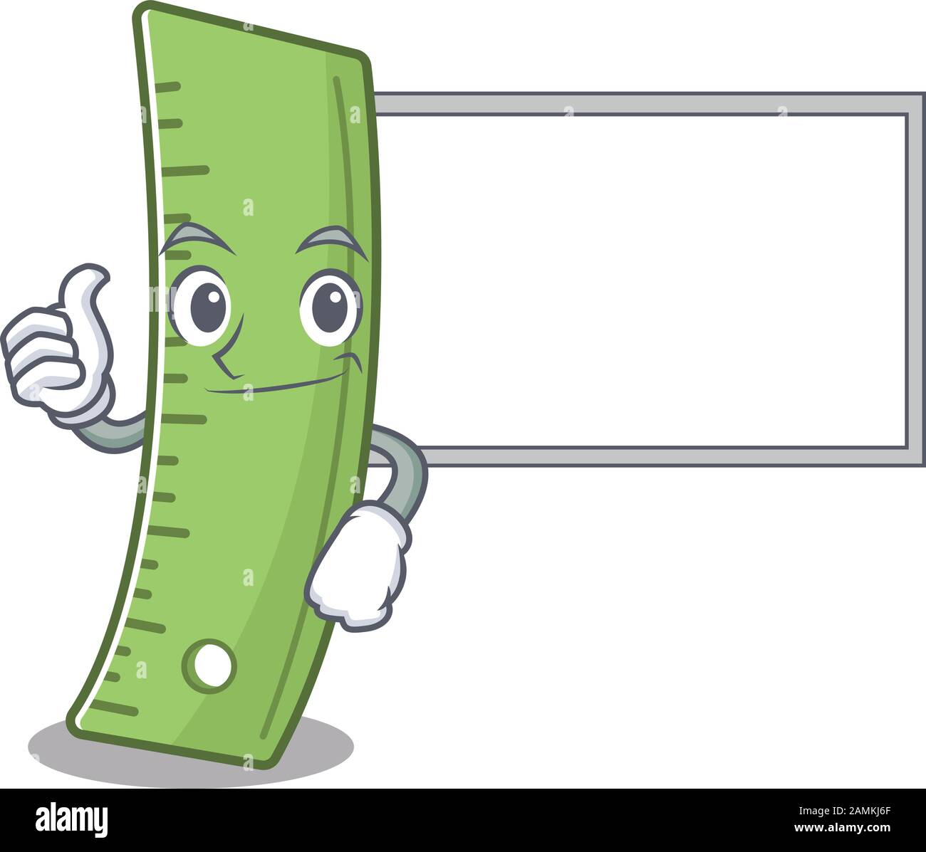 Thumbs up of ruler cartoon design with board Stock Vector Image & Art ...
