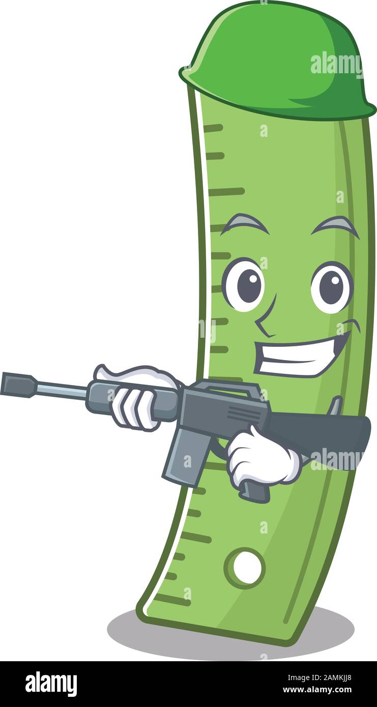 A cartoon design of ruler Army with machine gun Stock Vector Image ...