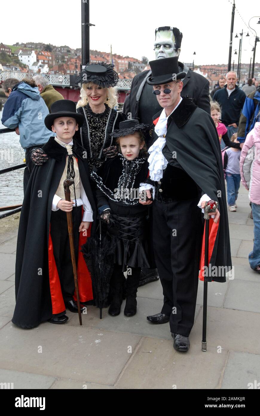 Goth Convention weekend at Whitby, North Yorkshire in Britain Hundreds ...